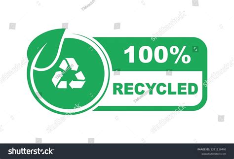 100 Recycled Label Recycling Icon Ecological Stock Vector Royalty Free