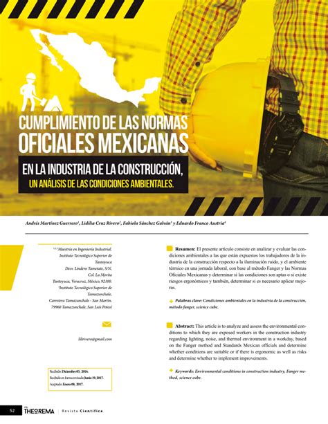 PDF CUMPLIMIENTO DE LAS NORMAS OFICIALES MEXICANAS EN LA INDUSTRIA DE
