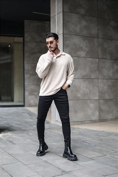 Polo Yaka Yün Oversize Kazak Out Fit Man