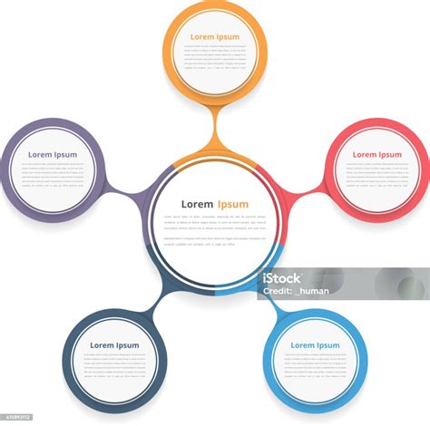 Diagram Lingkaran Dengan Lima Elemen Ilustrasi Stok Unduh Gambar