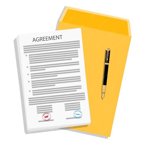 Premium Vector Contract Agreement Folder And Pen Partnership Signing