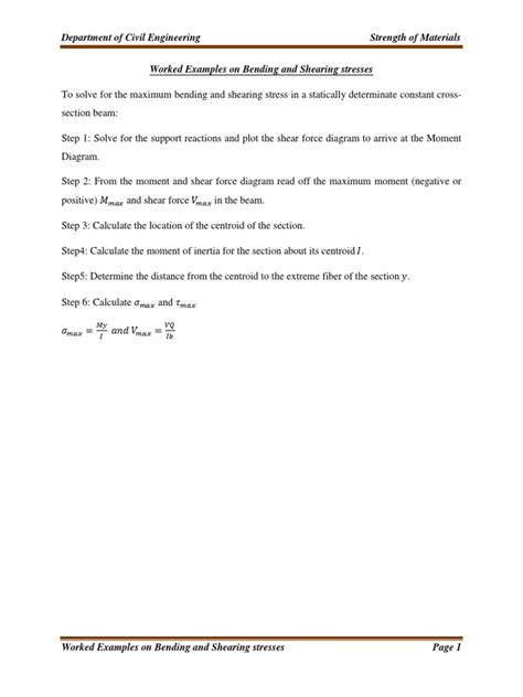 Som Examples On Ch 3 Pdf Bending Beam Structure
