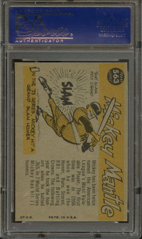 1960 Topps Mickey Mantle All Star 563 Psa 8 15686166 All Star