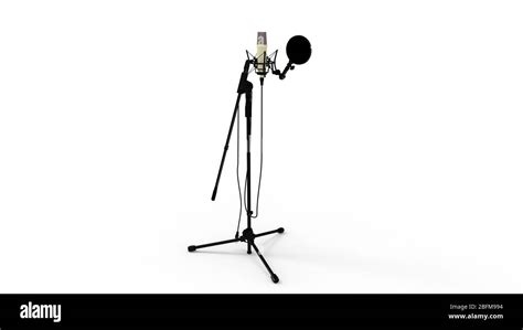 D Rendering Of A Recording Studio Microphone Isolated Stock Photo Alamy