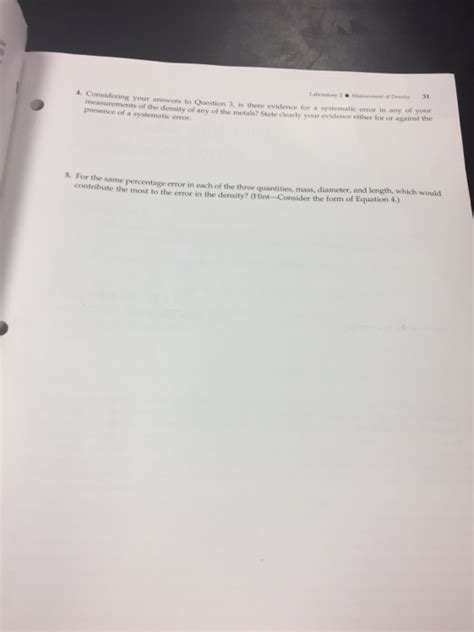 Solved Laboratory 2 Measurement Of Density Laboratory Report