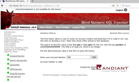 Webgoat Attack Blind Sql Injection Local Security Blog