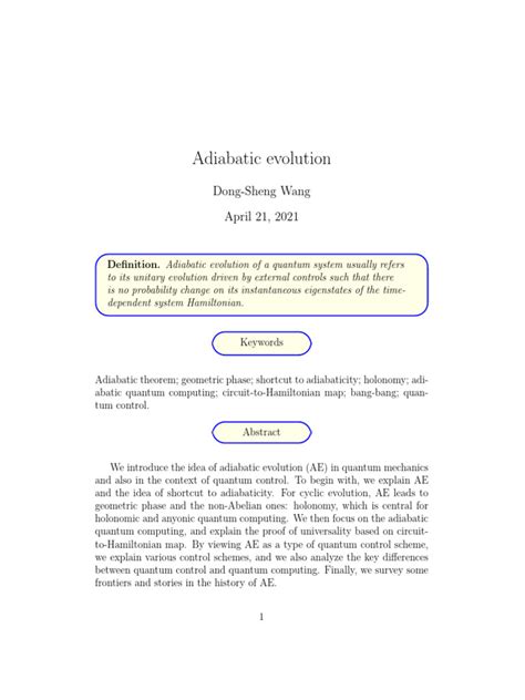 Adiabatic Quantum Computation Pdf Gauge Theory Applied Mathematics