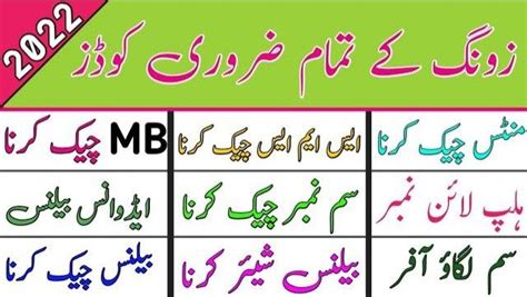 Zong All Codes Zong Mb Check Zong Sms Check Zong Sim Number Check Zong