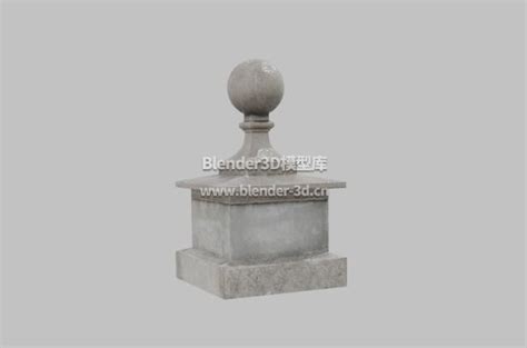 Blender 石柱子柱头3d模型素材资源免费下载 Blender3d模型库