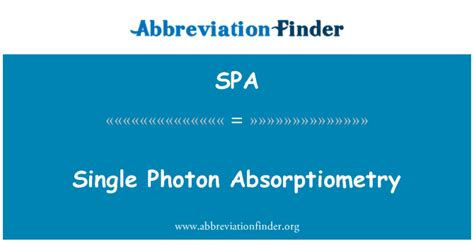定義 Spa 単一光子の吸光光度法 Single Photon Absorptiometry