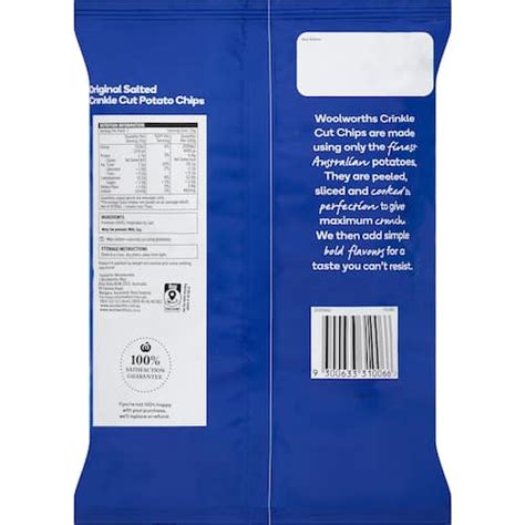 Woolworths Crinkle Cut Chips Original Crinkle Cut Original 175g Bunch