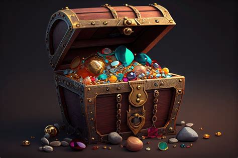 Treasure Chest Filled With Golden Coins And Jewels Stock Illustration