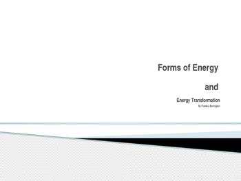 Forms Of Energy And Energy Transformation By Pamela Barrington TpT