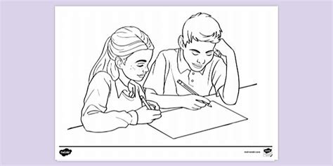 Students Supported In Class Colouring Sheet Colouring Page