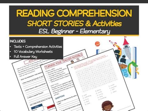 ESL Reading Comprehension Short Stories Activities Teaching Resources