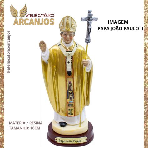 Imagem Papa João Paulo Ii Em Resina 15cm Elo7