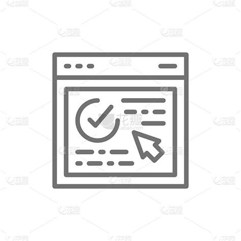 授权批准的网页网站与检查标记线图标