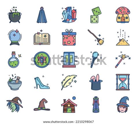 Magic Fairy Tale Icon Set Stock Vector Royalty Free 2210298067