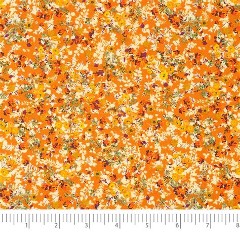 Singer Orange Floral Packed Cotton Fabric Michaels