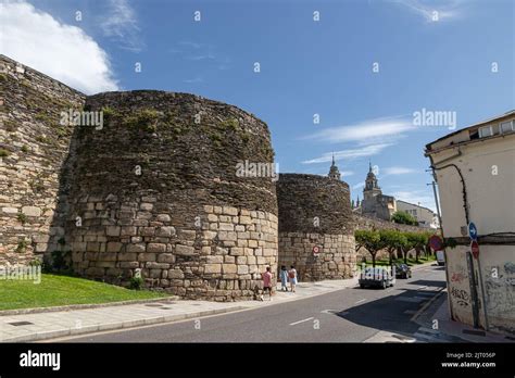 Lugo Spain The Walls Of The Ancient Roman City Of Lucus Augusti A