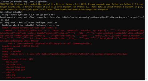 Cant Install Pybullet On Windows 10 · Issue 2666 · Bulletphysics