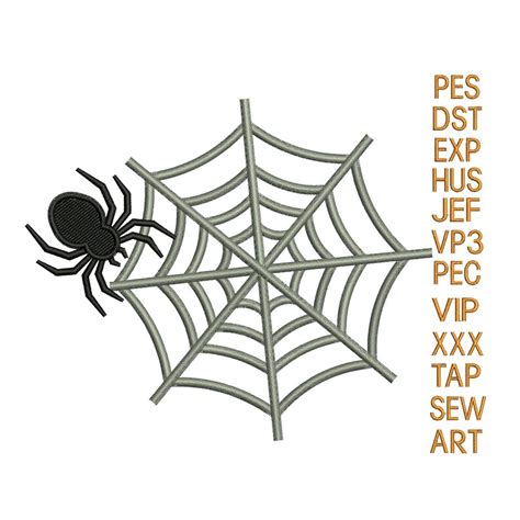 Spider Web Embroidery Design Halloween Embroidery Machine Etsy