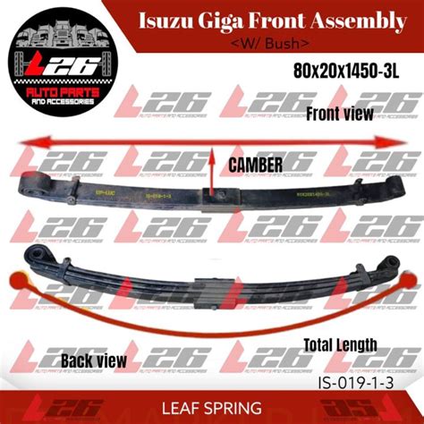 Up Luc Leaf Spring Assembly Molye For Isuzu Giga Front With Bush 80x20x1450 3l Is 019 1 3