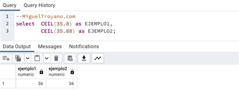 Función Ceil En Postgresql