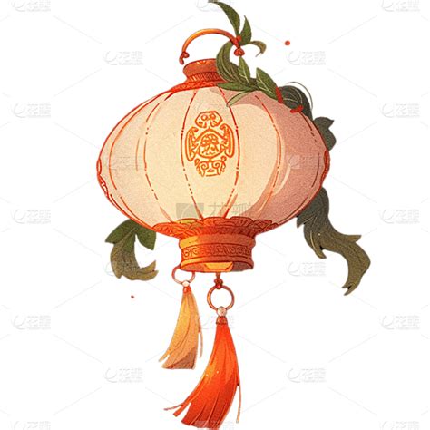 中国风红色灯笼贴纸图片 贴纸元素图片素材 花瓣网