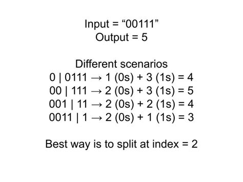 Maximum Score After Splitting A String Leetcode Solution