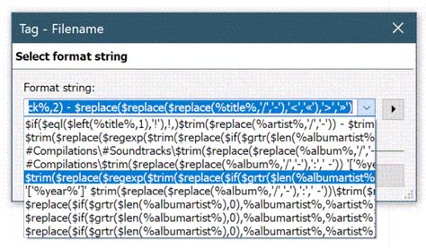 Improved Output For Format String Field In Convert Tag Filename