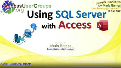 Al Using Sql Server With Access By Maria Barnes Youtube