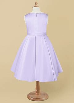 Azazie Coco Lilac A Line Bow Matte Satin Dress Azazie