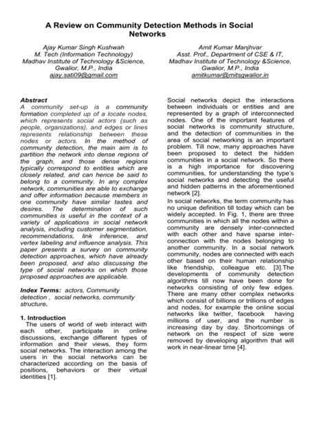 a review on community detection methods in social networks