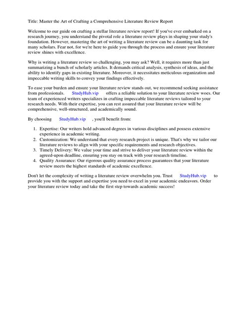 Example Literature Review Report Download Free Pdf Thesis Written