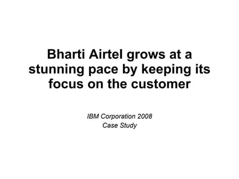 Bharti Ibm It Partnership Ppt