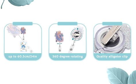 Dimeho Cardiac Badge Holder Heart Retractable Reel Id Card