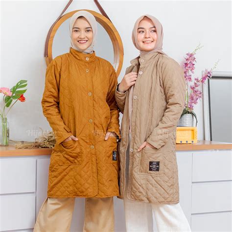 Jual Jacket Jaket Muslimah Panjang Wanita Cewek Hijaber Syari Umroh Parasut Parasit Kekinian