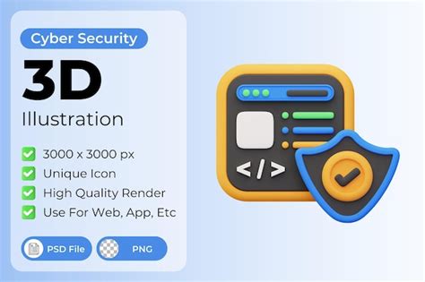 Premium PSD Web Security 3d Illustration