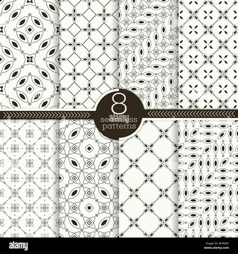 Seamless Pattern Set Of Eight Abstract Textured Backgrounds Modern Stylish Textures Regularly