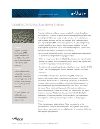 Alacer Case Validating AML Systems PDF