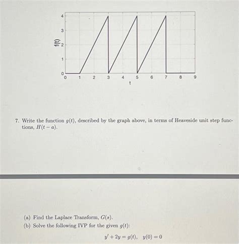 solved 7 write the function g t described by the graph