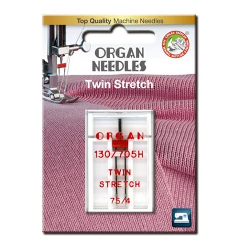 Aiguille double stretch machine à coudre Organ H mm Tissus Hemmers