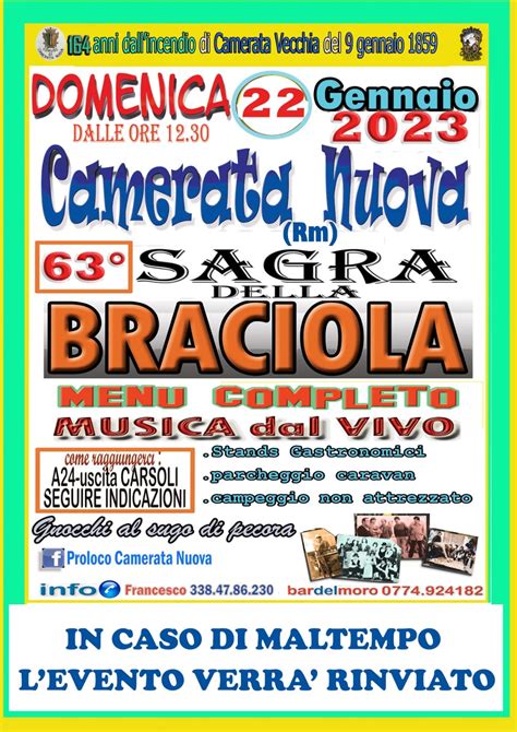 Sagra Della Braciola A Camerata Nuova 2023