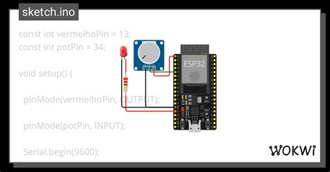 Potenciometro E Led Wokwi Esp32 Stm32 Arduino Simulator