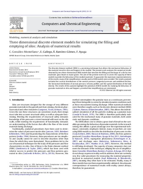Three Dimensional Discrete Element Models For Simulating The Filling