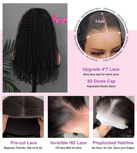 Wigfever Wear And Go Wigs Preplucked Hd Glueless Wig Mongolian Kinky