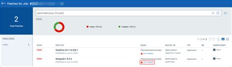 Viewing Patch Failure Error Code Details