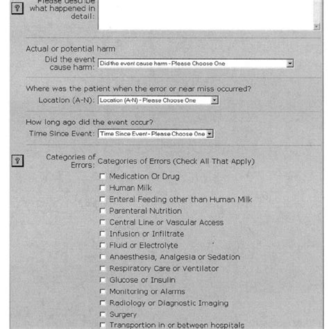 Top Section Of The Form Used For Anonymous Internet Based Reporting In