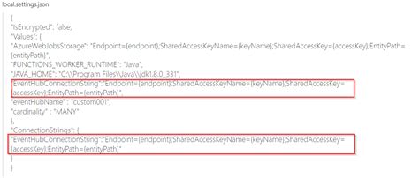 azure messaging eventhubs the connection string used for an event hub